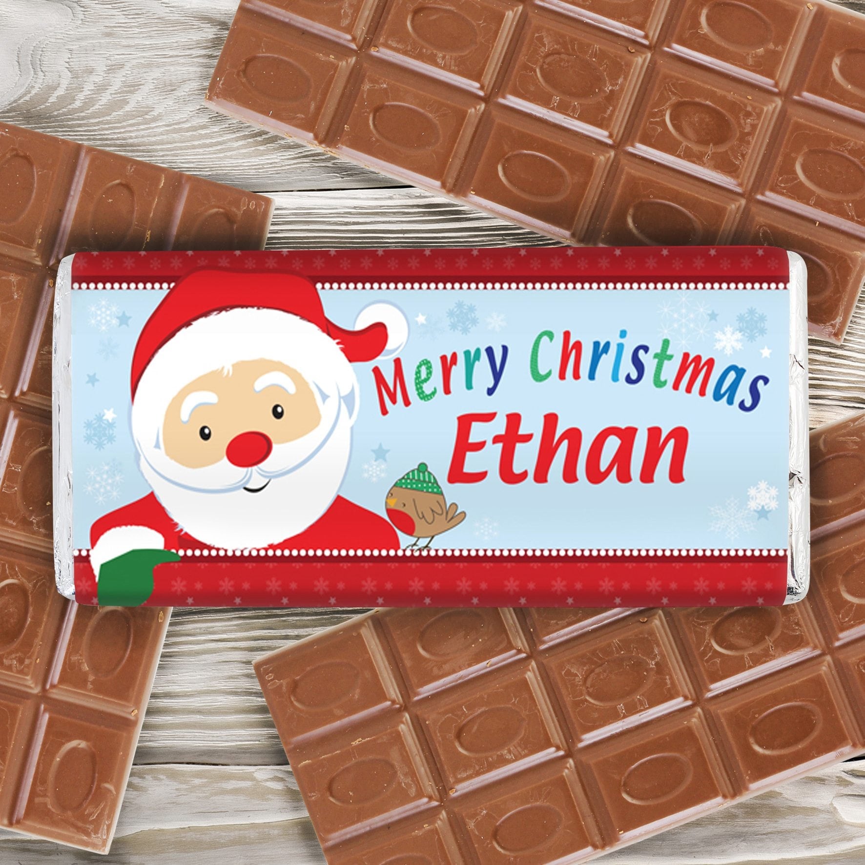 Personalised Santa Milk Chocolate Bar